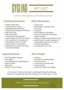 Packing List For A Cycling Trip What to Take on A Cycling Holiday?