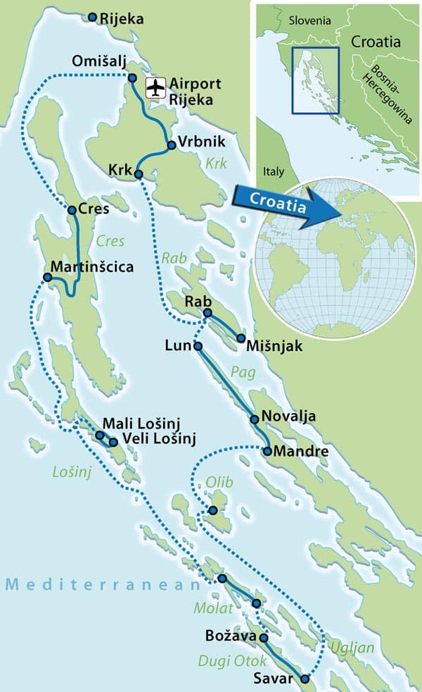 Kvarner Bay Bike and Boat Cycling Holiday Guided in Croatia