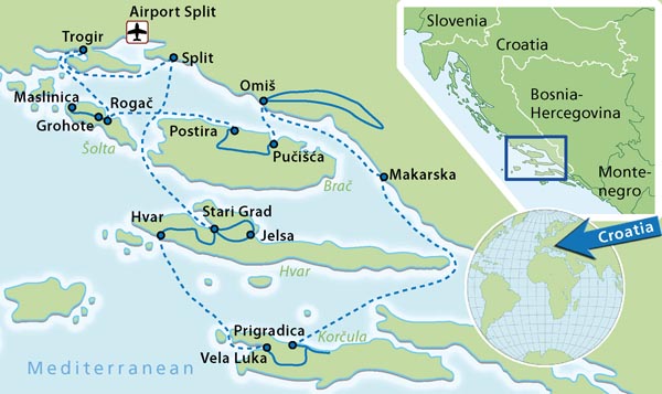 South Dalmatia by Boat - Guided Cycling Holiday in Croatia